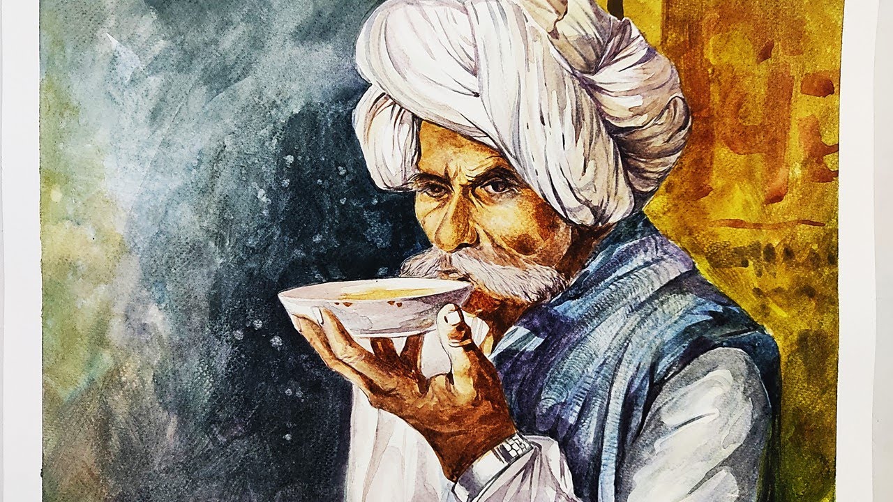 how to do human portrait painting with watercolor - YouTube