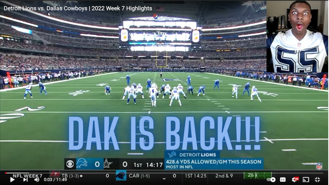 Dallas Cowboys Fan Reacts To Detroit Lions vs Dallas Cowboys NFL ...