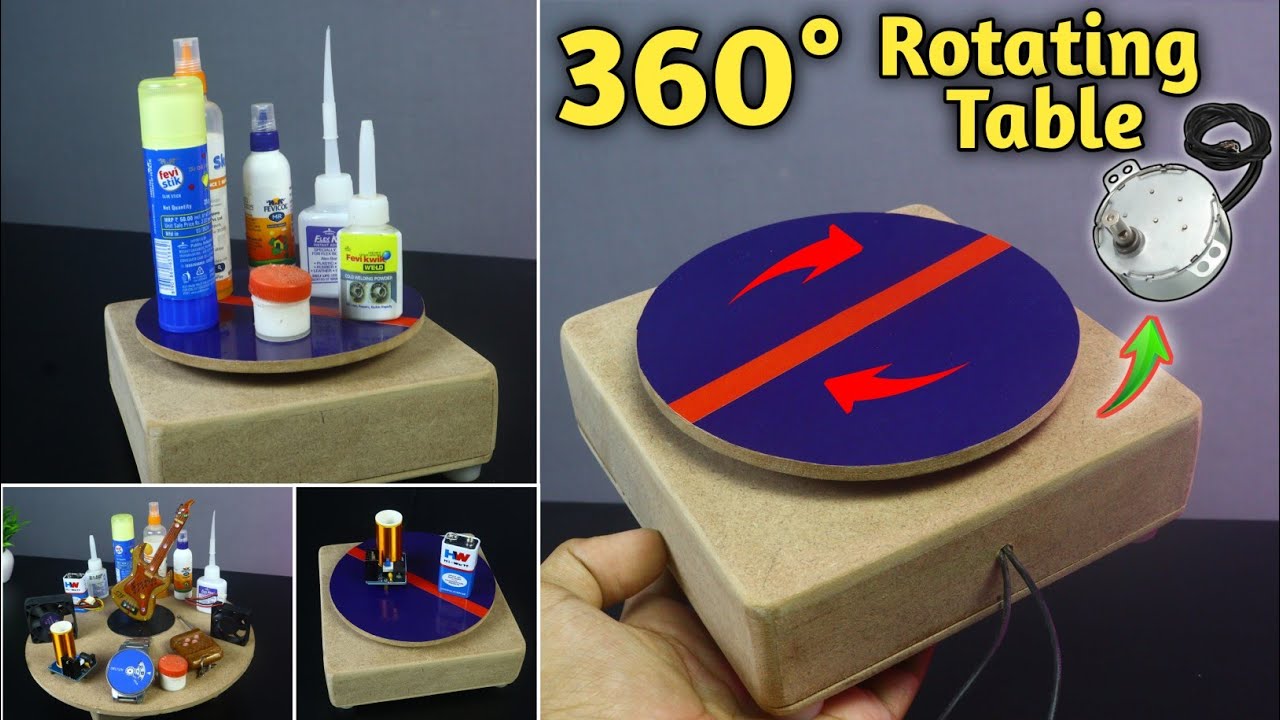 How To Make 360° Rotating Table Machine || Use Synchronous Motor - YouTube