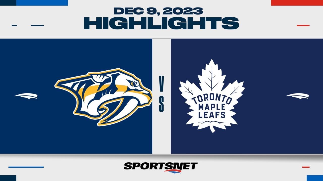 NHL Highlights | Predators vs. Maple Leafs - December 9, 2023 - YouTube