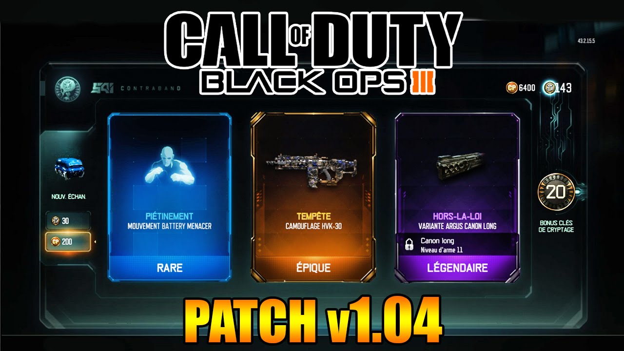 COD BO3: Tout sur la MAJ 1.04 (New Armes, Prestiges, Marché Noir, COD ...