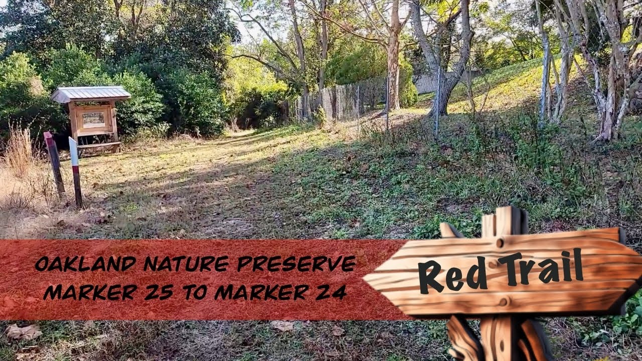 RED TRAIL: Marker 25 to Marker 24 in Oakland Nature Preserve - YouTube