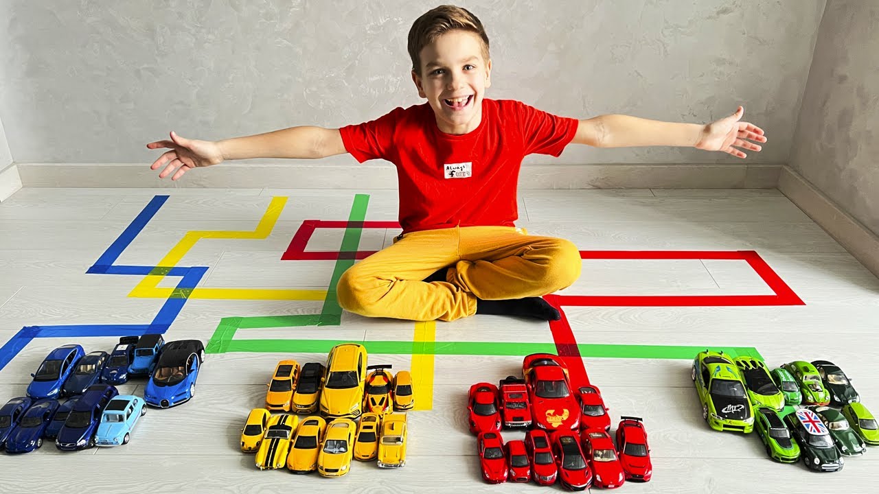 Mark Learn Cars with colorful roads. Educational video - YouTube