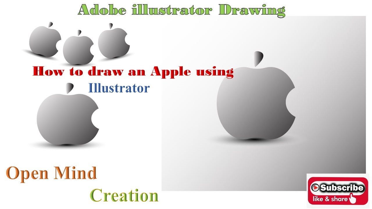 How to draw an Apple Logo Using Adobe illustrator | Adobe illustrator ...