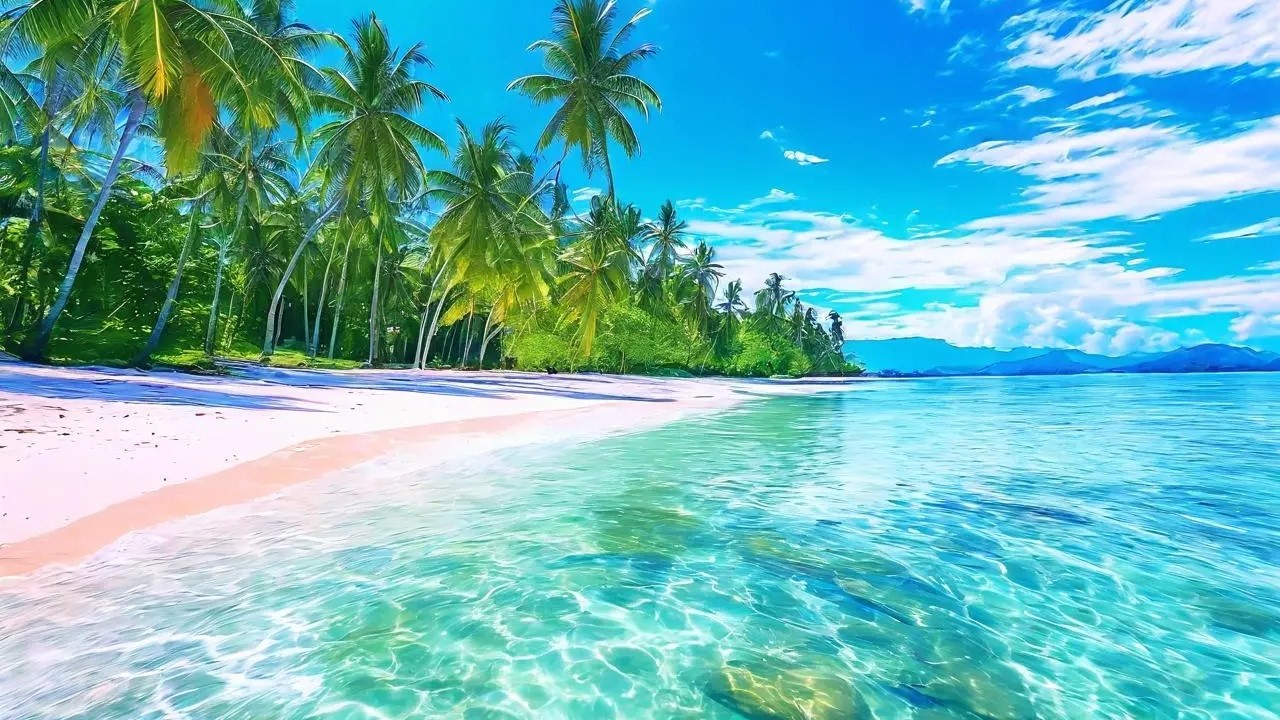 gentle blue sea | Relaxing music and sound of waves | Natural ...