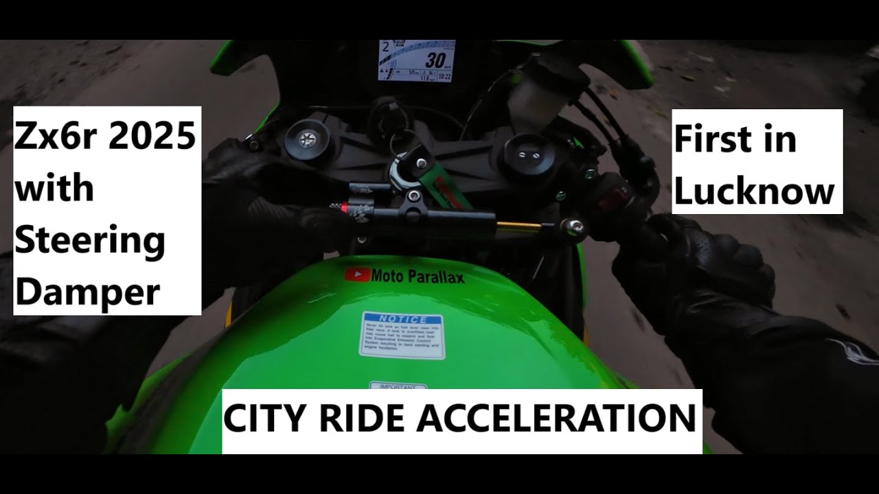 Kawasaki Ninja Zx6r 2025 || Hyper Ride to work || Steering damper ...