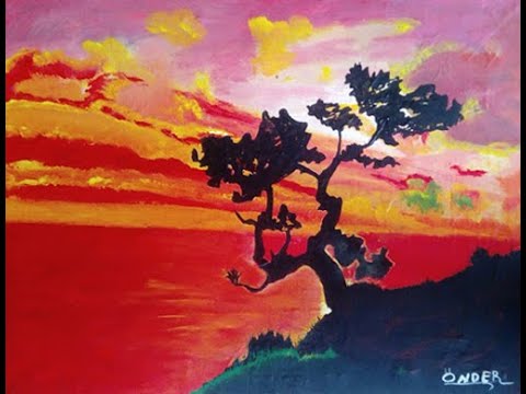 Akrilik Tablo Resim Çizimi | Yalnız Ağaç = Acrylic Painting | Lonely ...