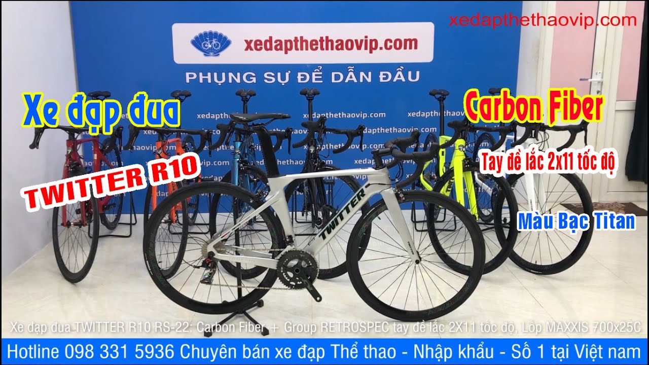 Siêu phẩm Twitter R10 RS-22 bạc titan, Carbon Fiber , Tay đề lắc ...
