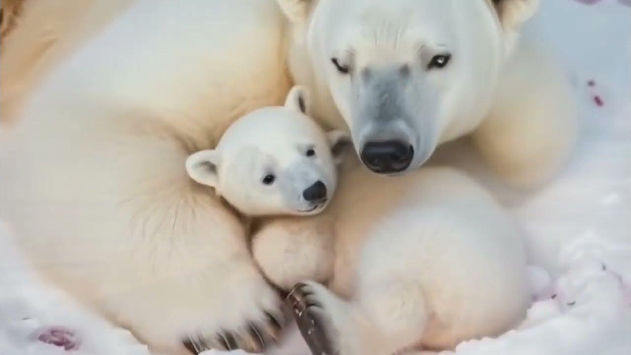 Blizzard Survival: Heartwarming Rescue of Injured Polar Bear Mom and Her Cub! - YouTube
