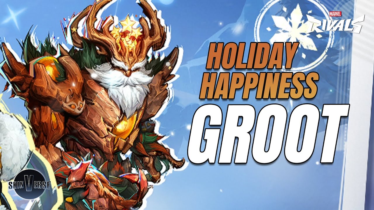 Holiday Happiness Groot Skin Spotlight 4K - Marvel Rivals - YouTube
