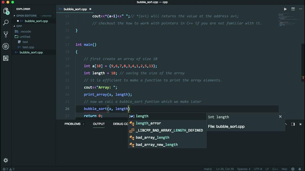 Bubble Sort Program with Pointers in C++ - YouTube