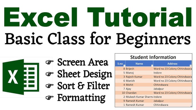 Designing Excel Spreadsheets Youtube
