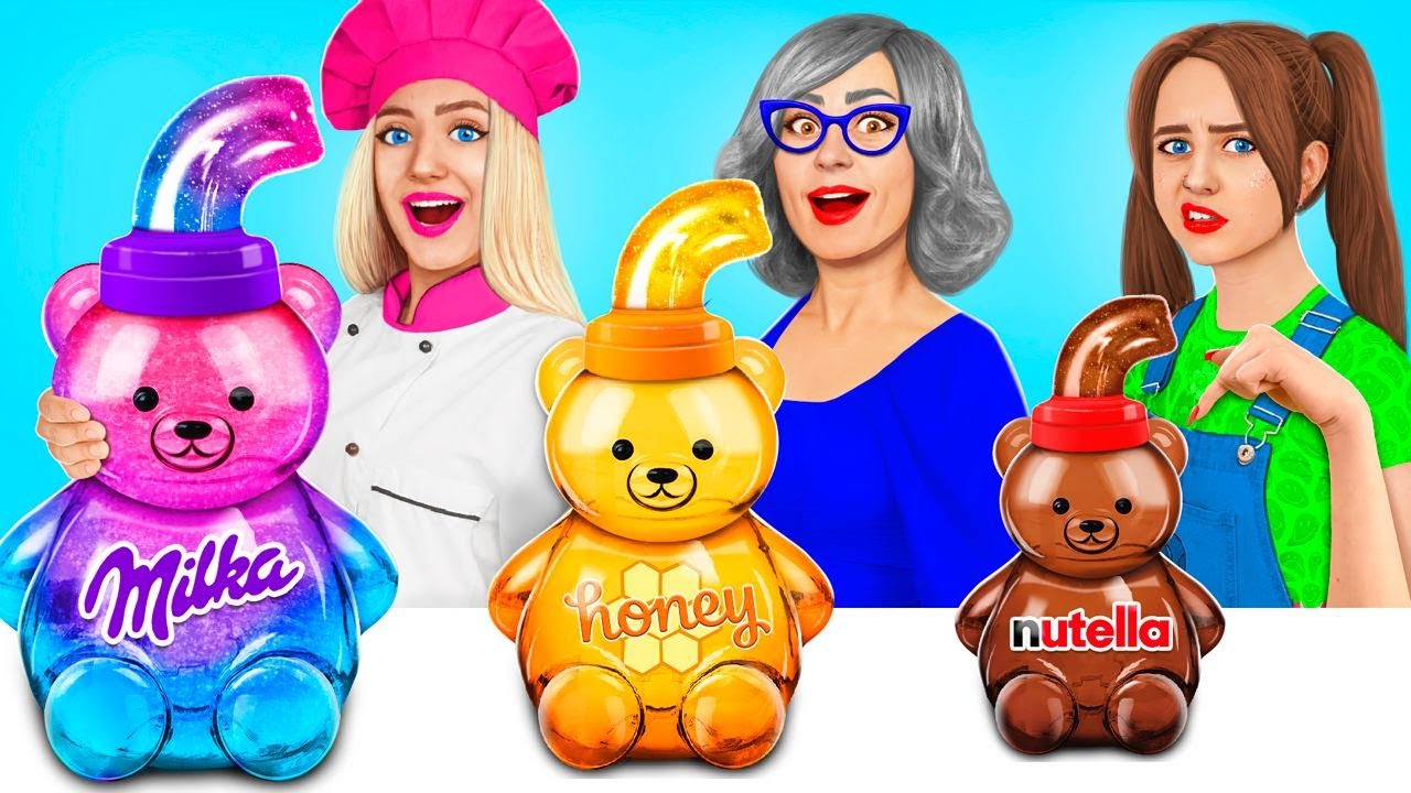 Me vs Grandma Cooking Challenge | Chocolate Food Challenge by Foody ...