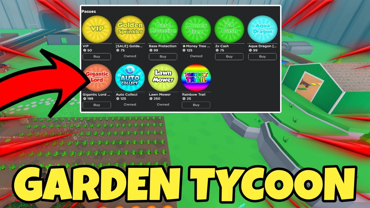 I GOT FREE *OP* GAMEPASSES IN 🌳Garden Tycoon🌳(INSANE) Roblox! - YouTube
