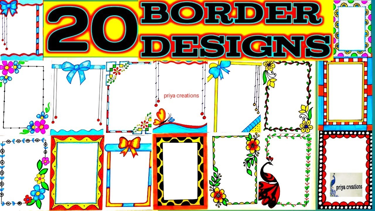 20 BEAUTIFUL BORDER DESIGNS | Project Assignment Note Book Decoration ...