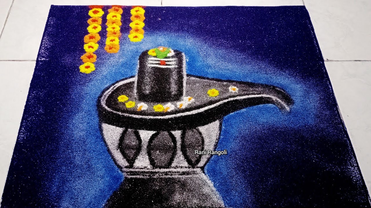 Shivling rangoli | mahadev rangoli | mangala gauri rangoli ...