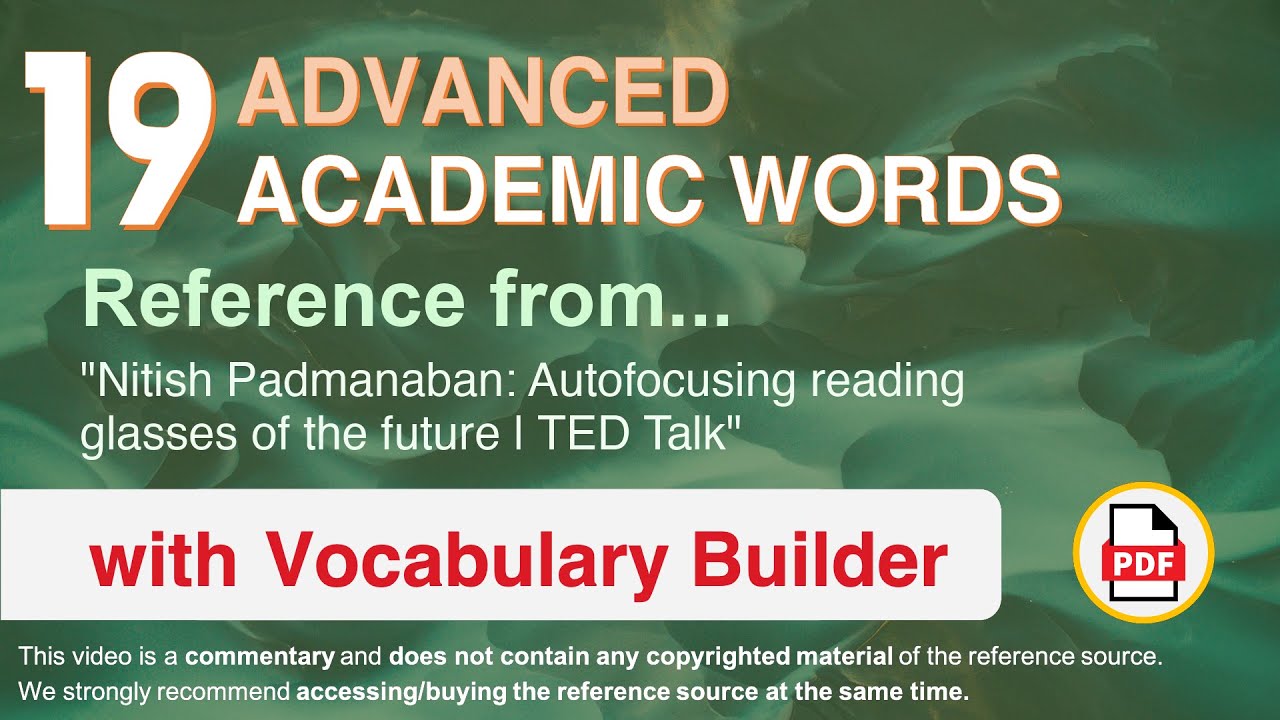 19 Advanced Academic Words Ref From Autofocusing Reading Glasses Of