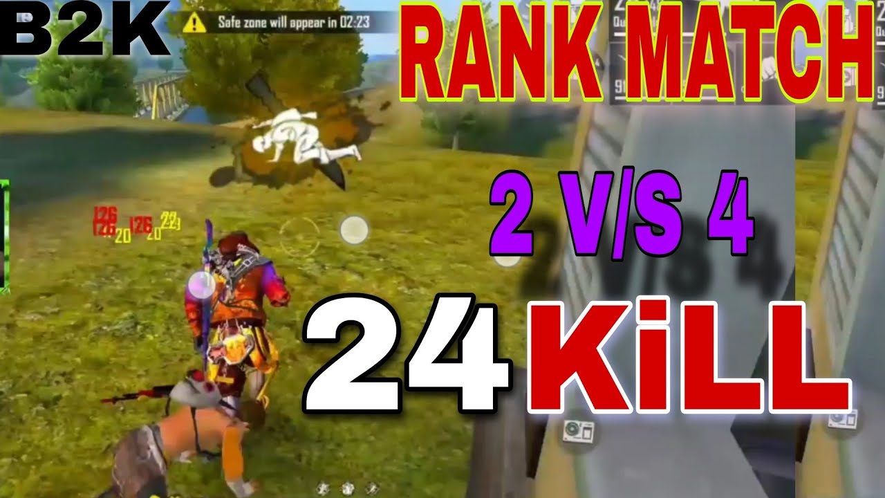 2 V/S 4 B2K FREE FIRE OP gameplay reaction- Garena free fire gameplay ...