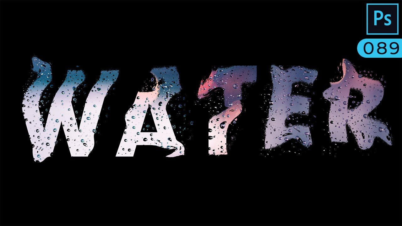 Water text effect in Adobe Photoshop - YouTube