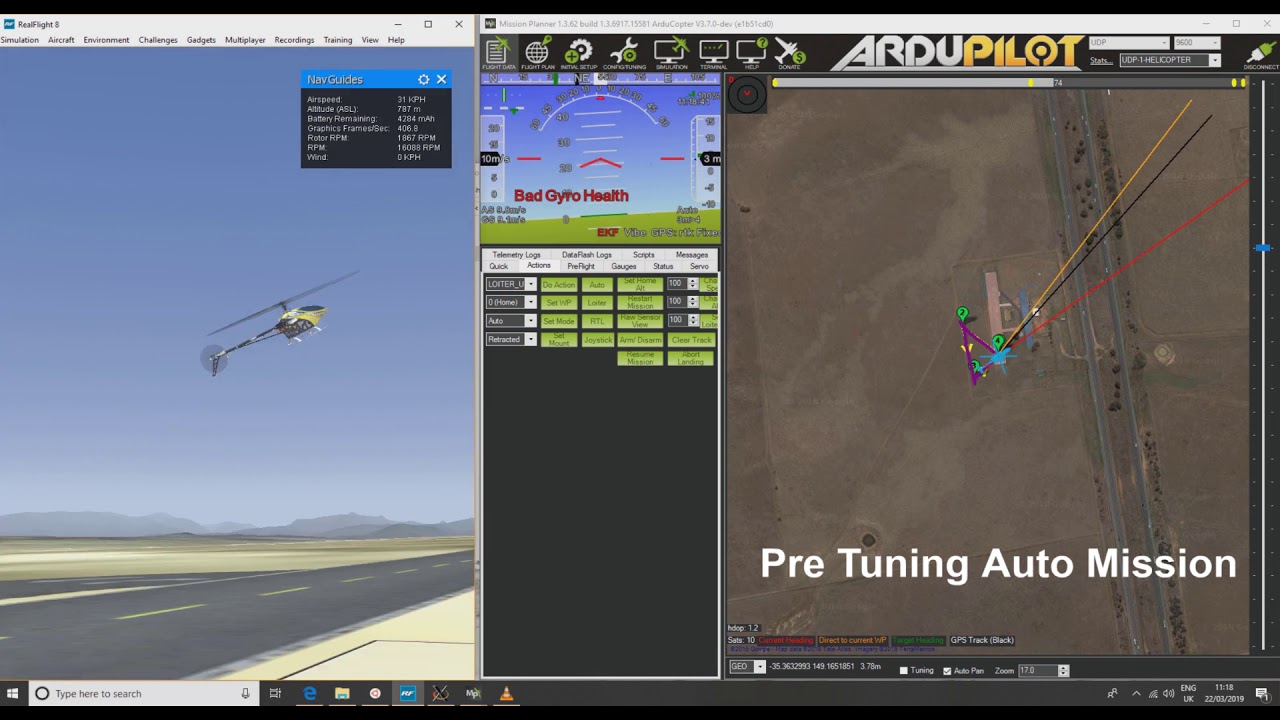 ArduCopter Traditional Heli SITL Tune - YouTube