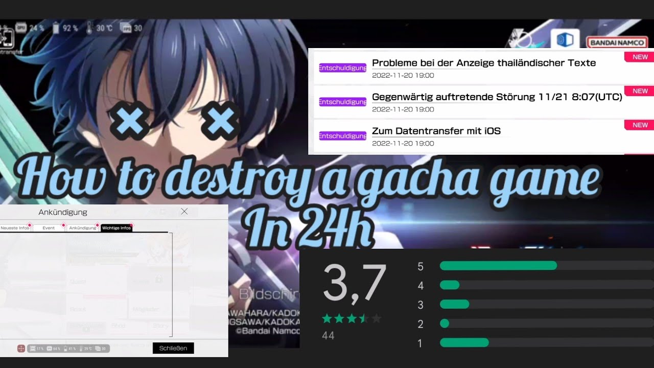 How to destroy a new gocha game in 24h? - YouTube