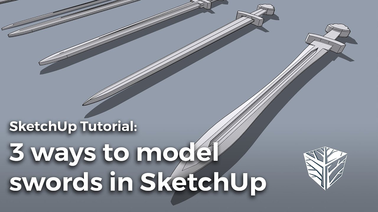 3 methods for modeling swords in SketchUp - YouTube