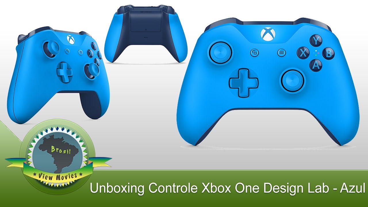 Unboxing Controle/Controller Xbox One Design Lab 🎮 Azul [PT-BR] - YouTube