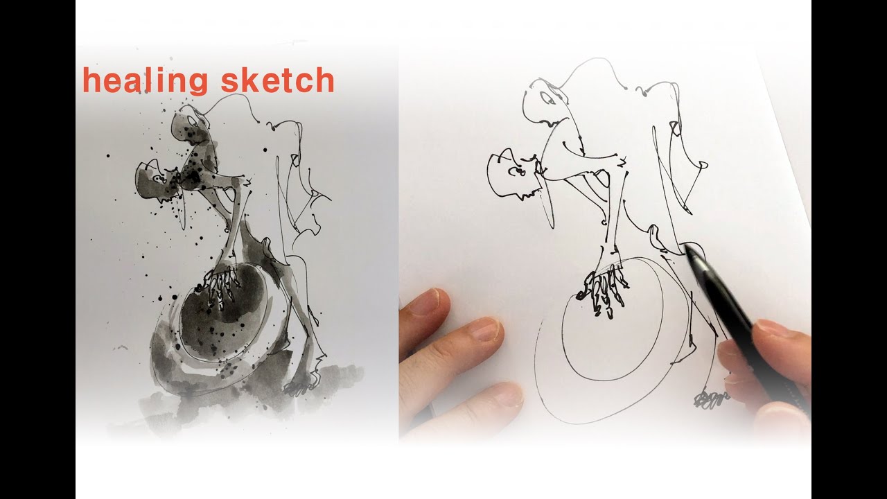 어반스케치_점과 선으로 그린 마음의 해방..Healing sketch - YouTube