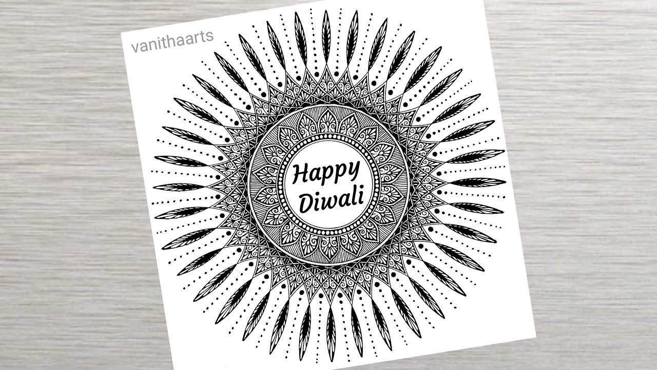 Happy Diwali Mandala Art | How to draw Mandala for Beginners ...
