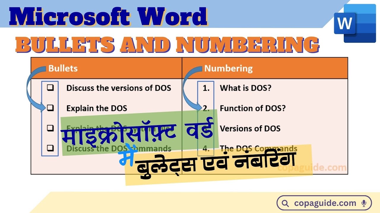 How to Create Bullet Points & Numbered Lists in Microsoft Word - YouTube