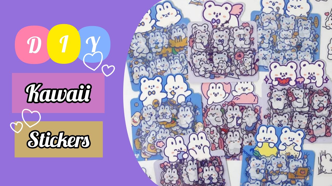 How to make kawaii stickers at home/DIY kawaii stickers at home ...