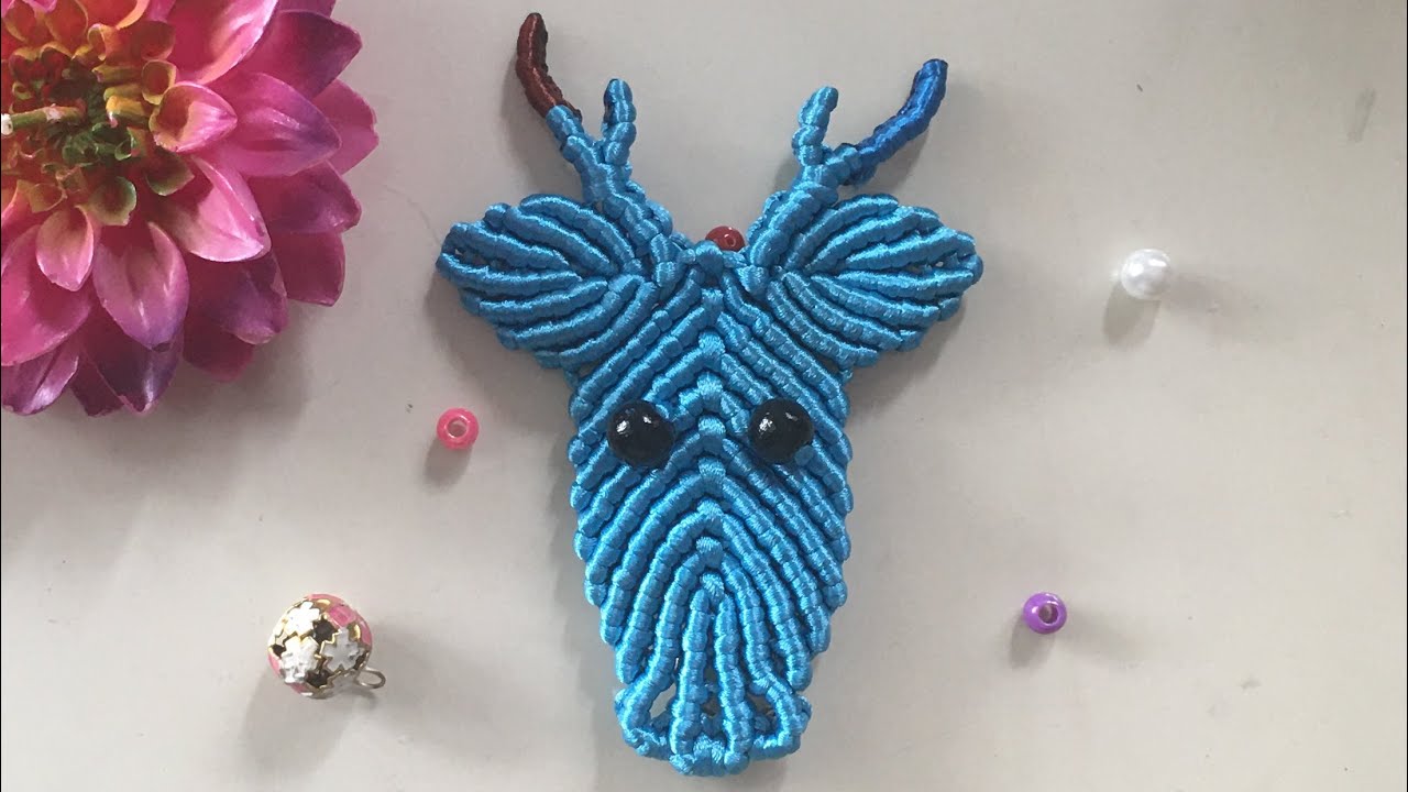 macrame animal milu deer l'élan - YouTube