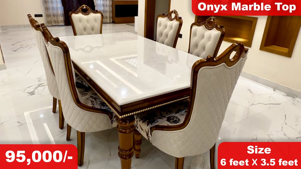 Royal Design of Beautiful Dining Table with Onyx MarbleTop : Elevating ...