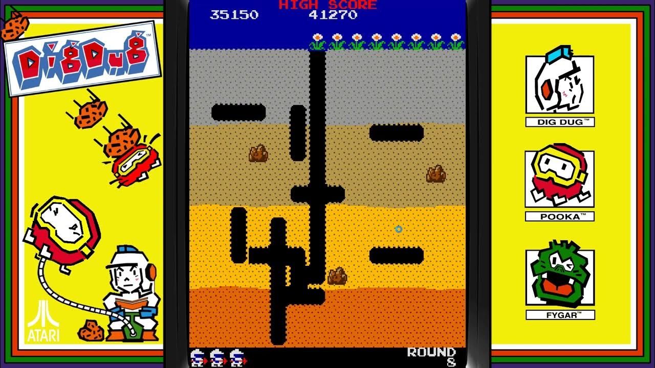 Let's Play Dig Dug - a 1982 Namco / Atari Japanese 'Pump-U-Up' Classic Arcade Game (LPAVG #6 ...