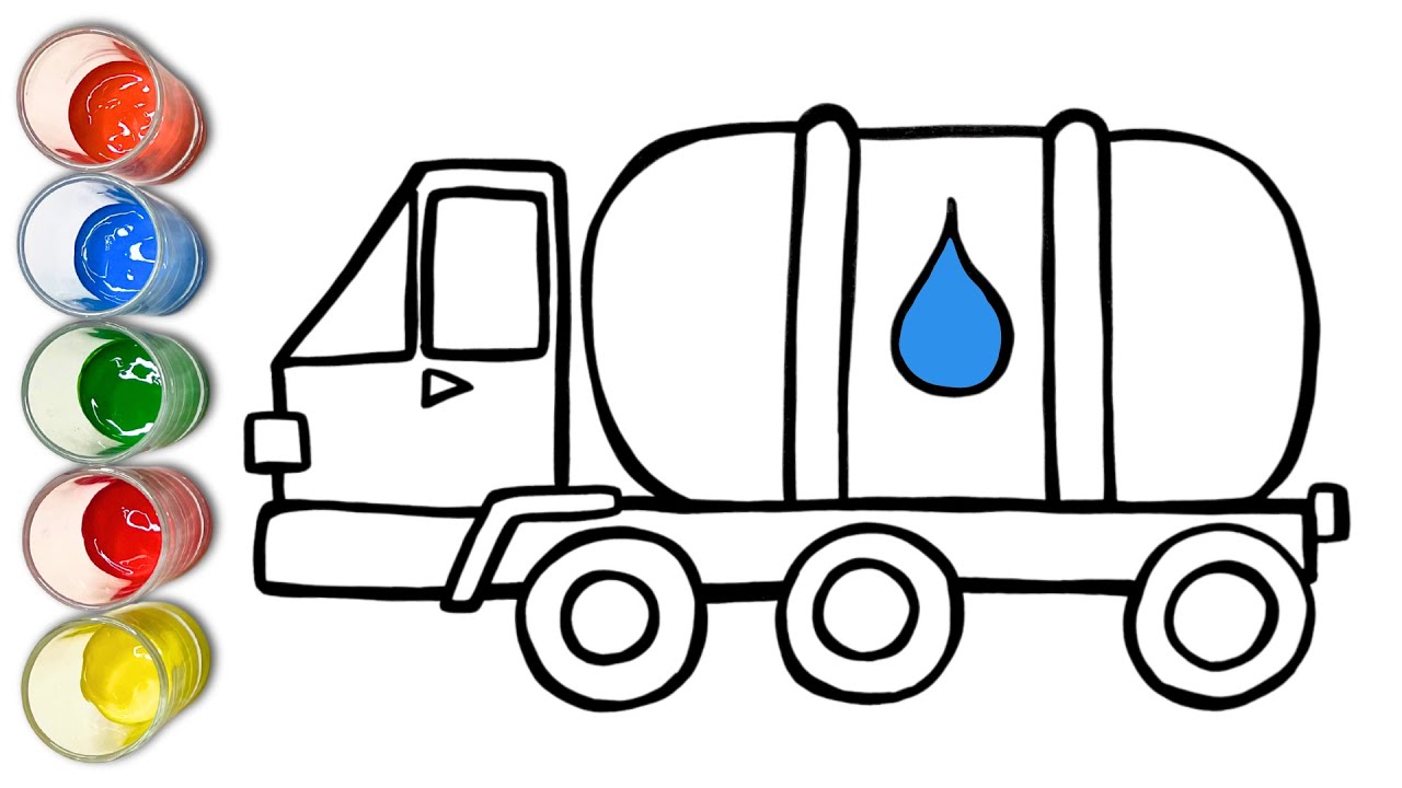 Drawing, Painting, Coloring Water Tanker for Kids & Toddlers | How to ...
