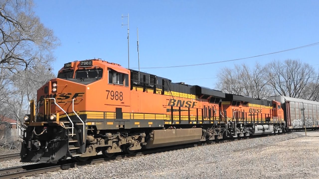 BNSF 7988 Leads a Freight, Colona, IL 4/7/2023 - YouTube