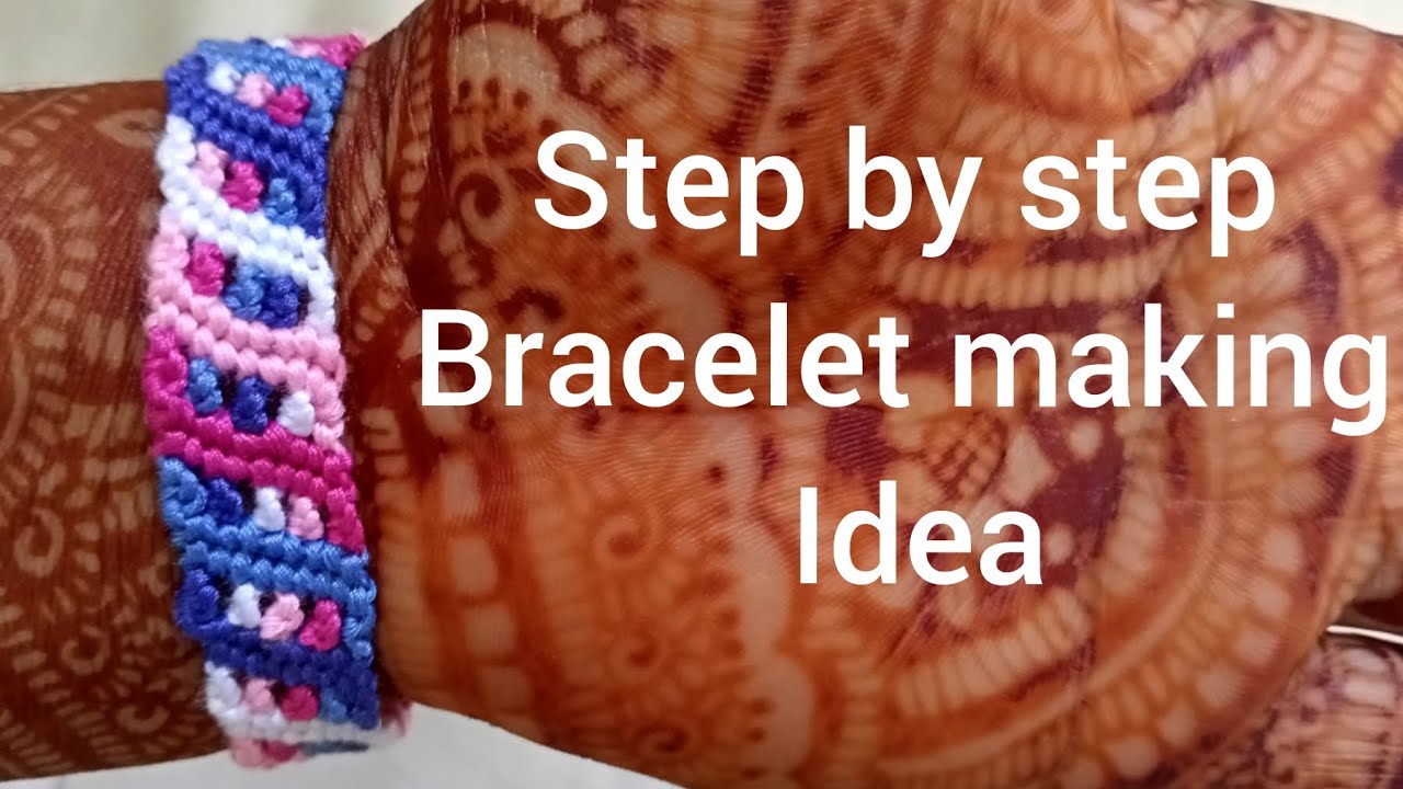 handmade friendship band/ diy thread bracelet/ handmade bracelet/ step ...