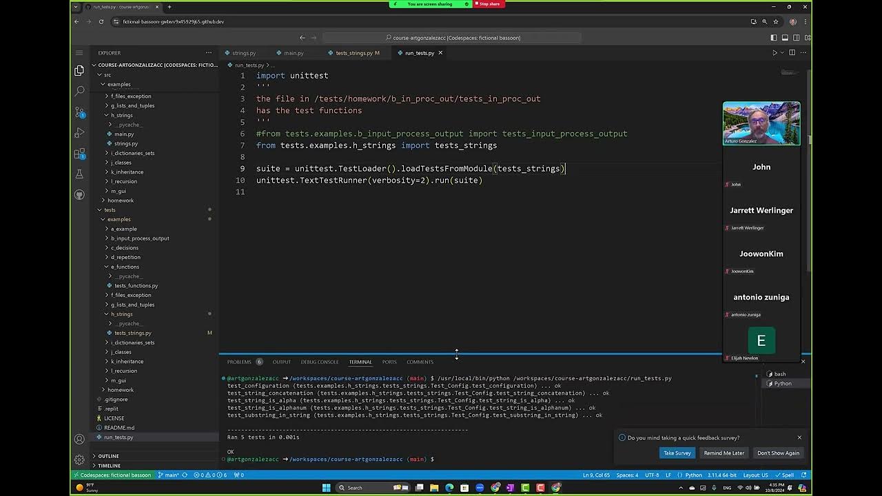 100824 COSC 1336 Python string in and not in - YouTube