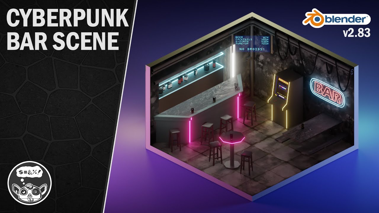 Cyberpunk Bar - Blender 2.83 - YouTube