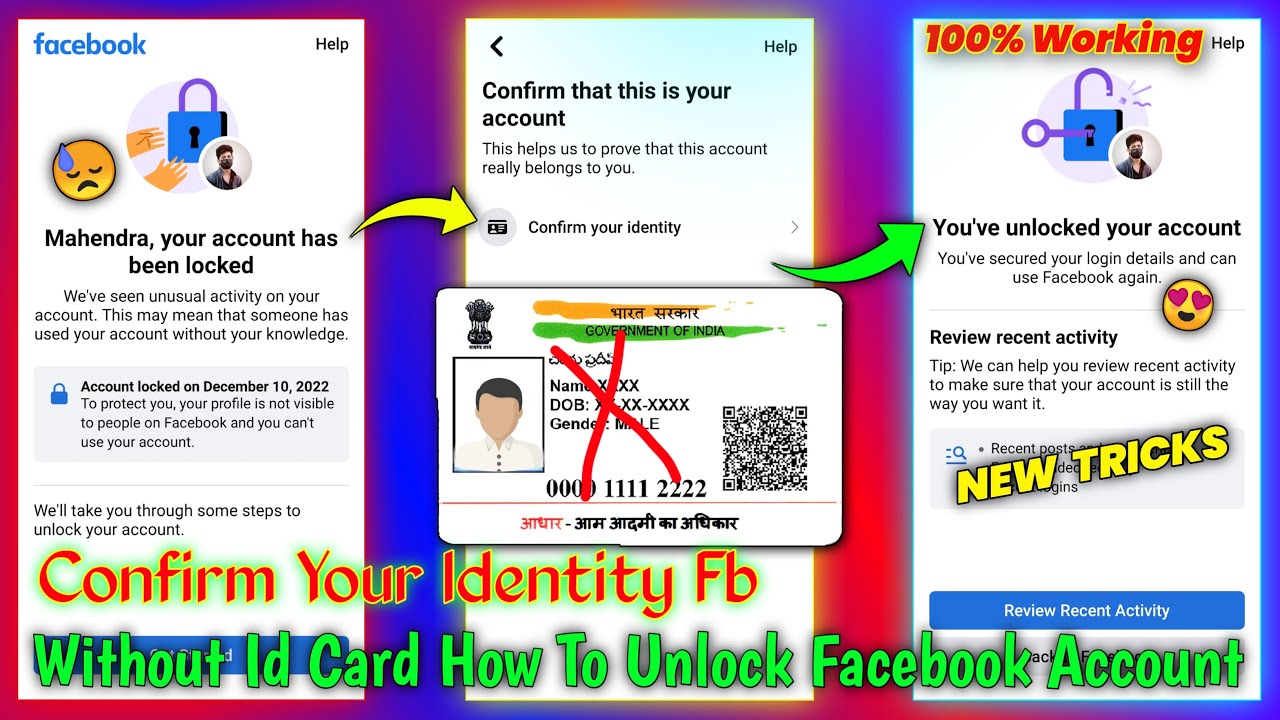 Without Id Card How To Unlock Facebook Account | Facebook Lock How To ...