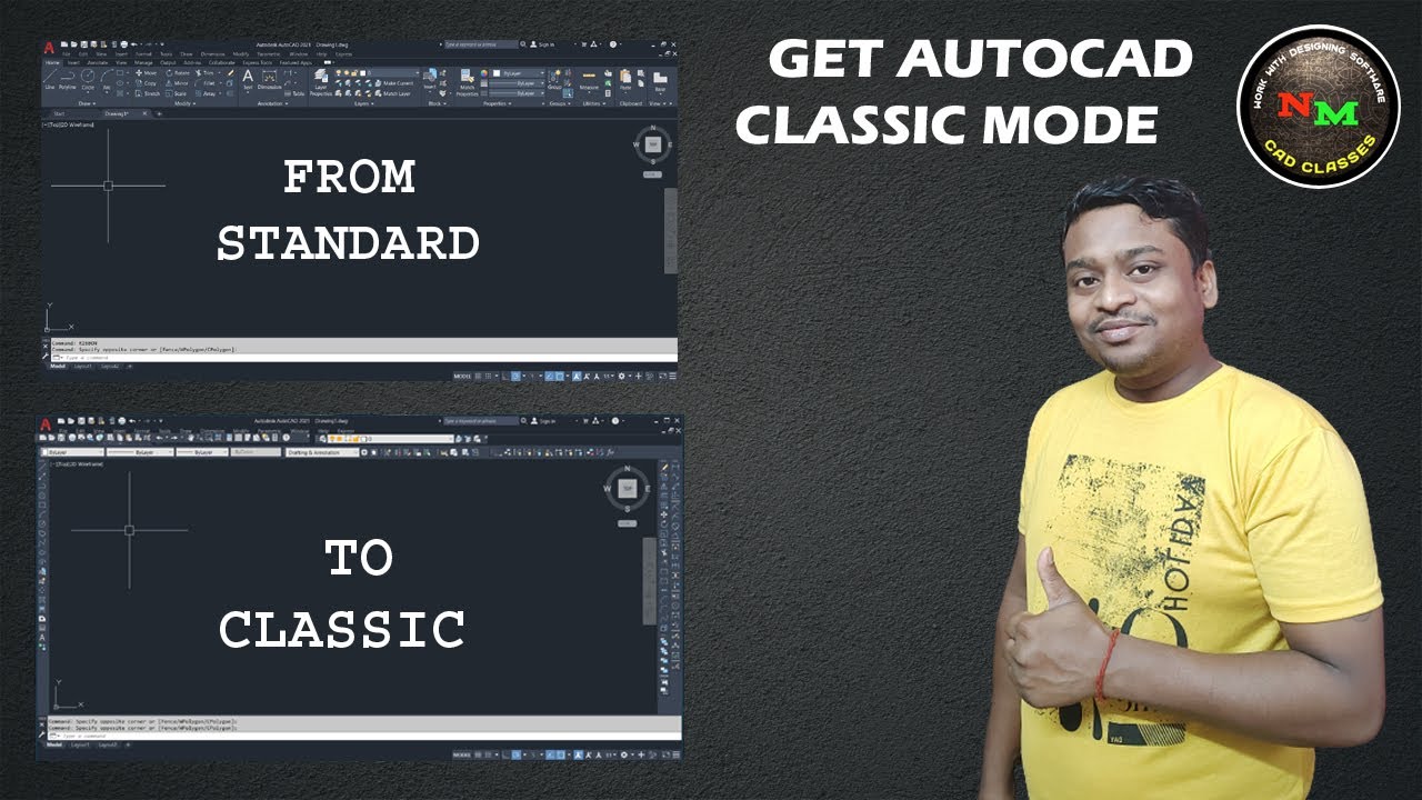 How to set classic window in AutoCAD | AutoCAD me classic window kaise ...