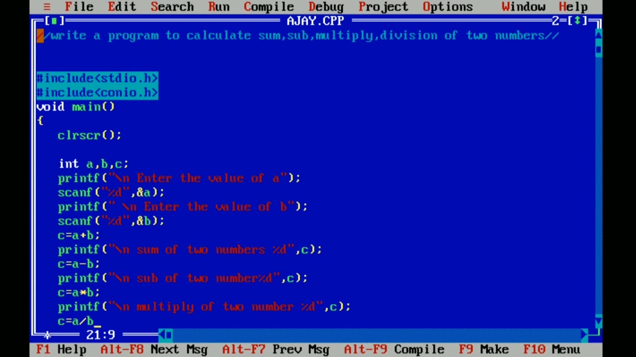 Write A Program To Calculate Sum Sub multiply And Division Of Two write-a-program-to-calculate-sum-sub-multiply-and-division-of-two