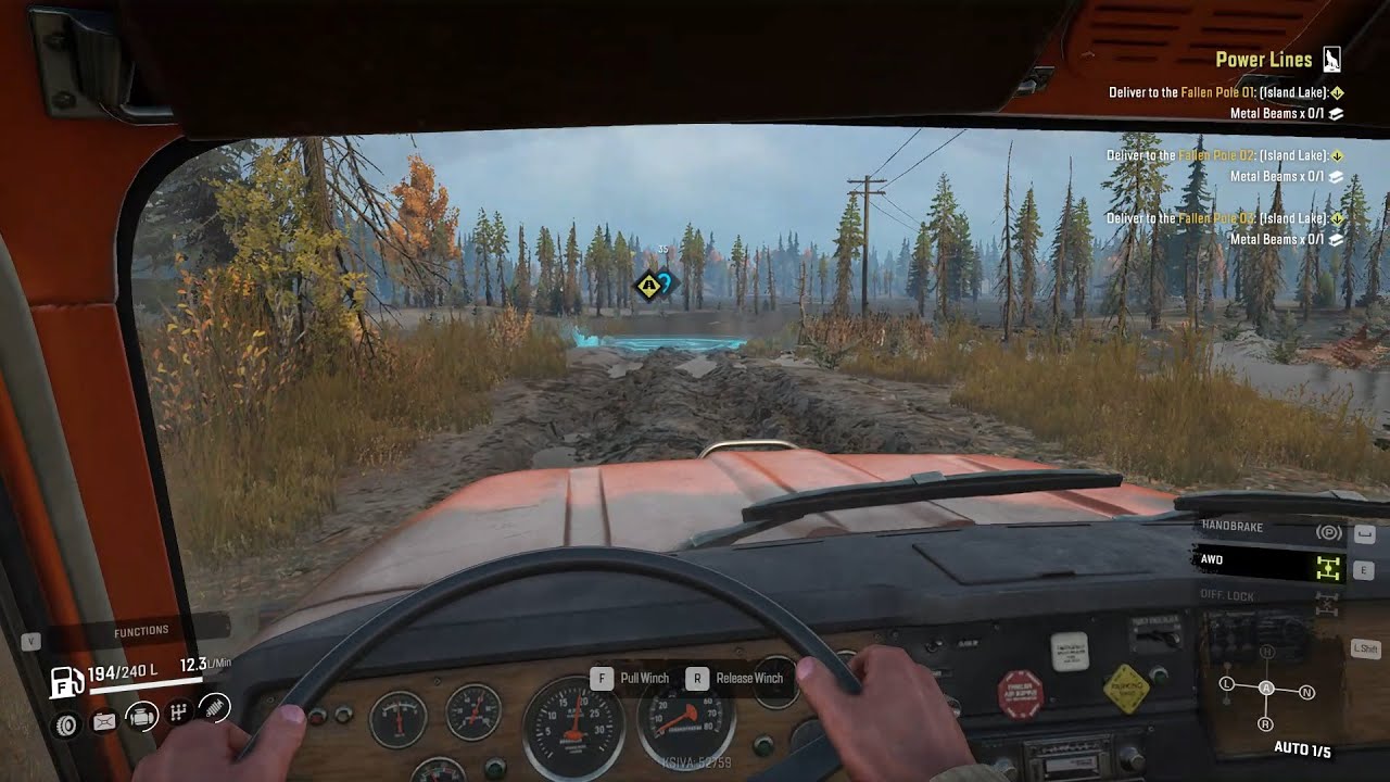 SnowRunner - Let's Play Ep.3 - Transporting Trucks to Island Lake - YouTube