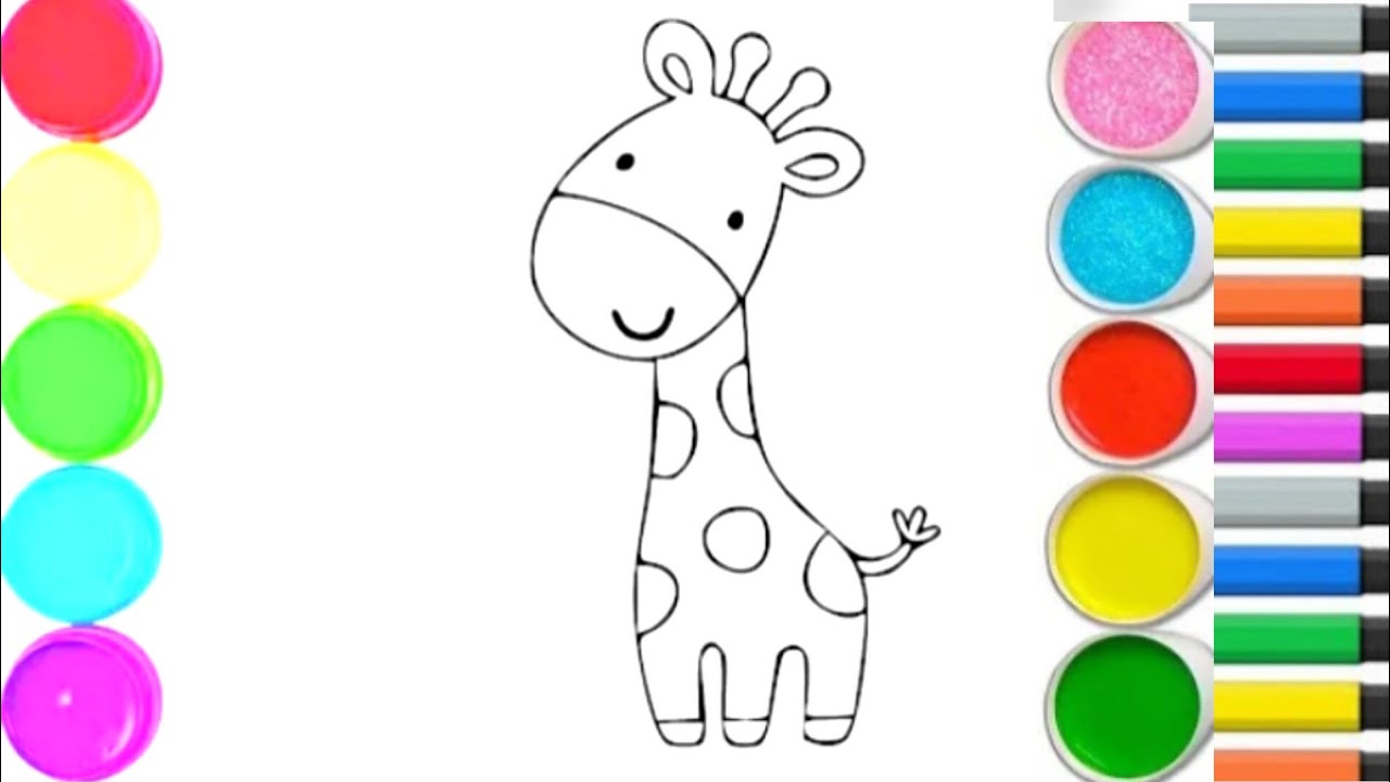 Funny Giraffe Drawing, Painting, Coloring for Kids and Toddlers ll ...