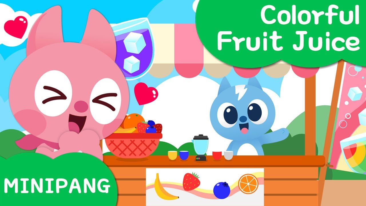 Learn colors with MINIPANG | 🍹Colorful Fruit Juice | MINIPANG TV 2D ...