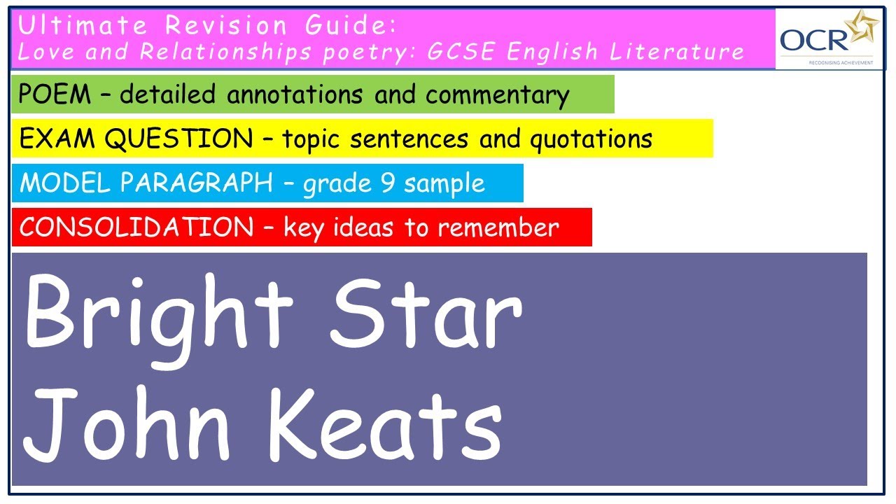 Bright Star - OCR Love and Relationships - John Keats - YouTube