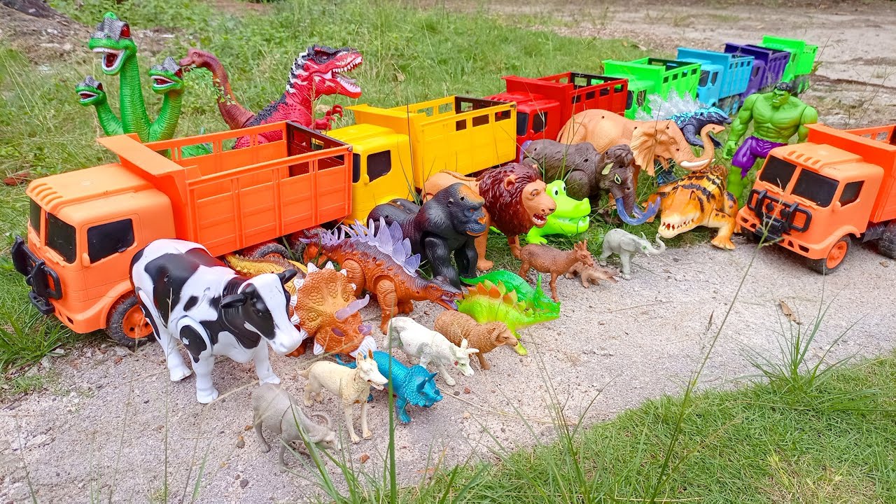 widi Keren 🚛🐄🎈 Truk Oleng Angkut Sapi, Godzilla, Dinosaurus, Singa ...