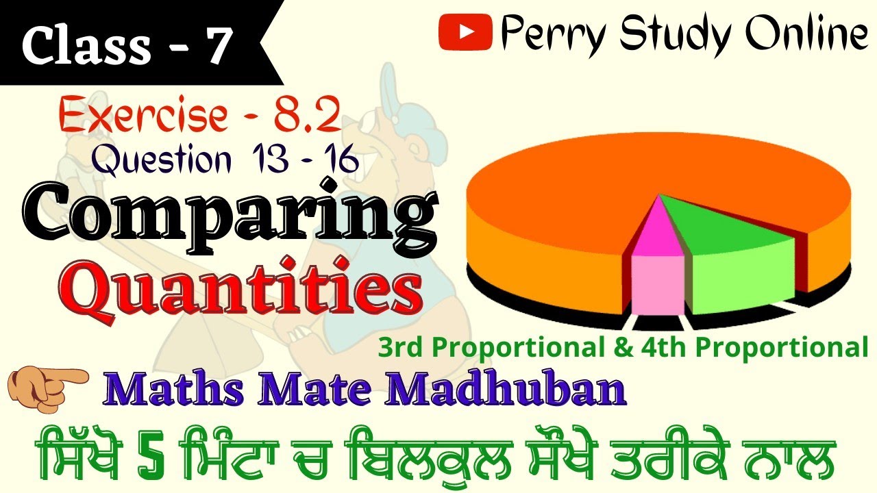 Comparing Quantities class 7 exercise 8.2 Question 13,14,15 and 16 ...