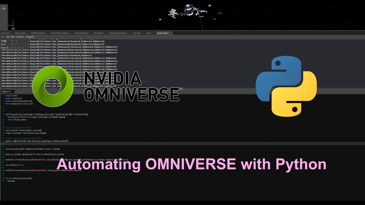 Omniverse Automation With Python Merge Mesh Youtube