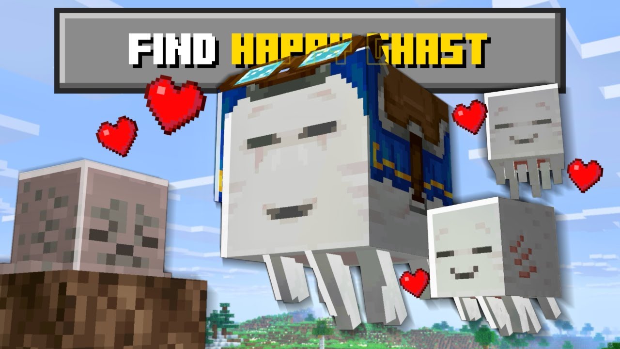 How to Find a HAPPY GHAST in Minecraft Chase The Skies Update Drop ...